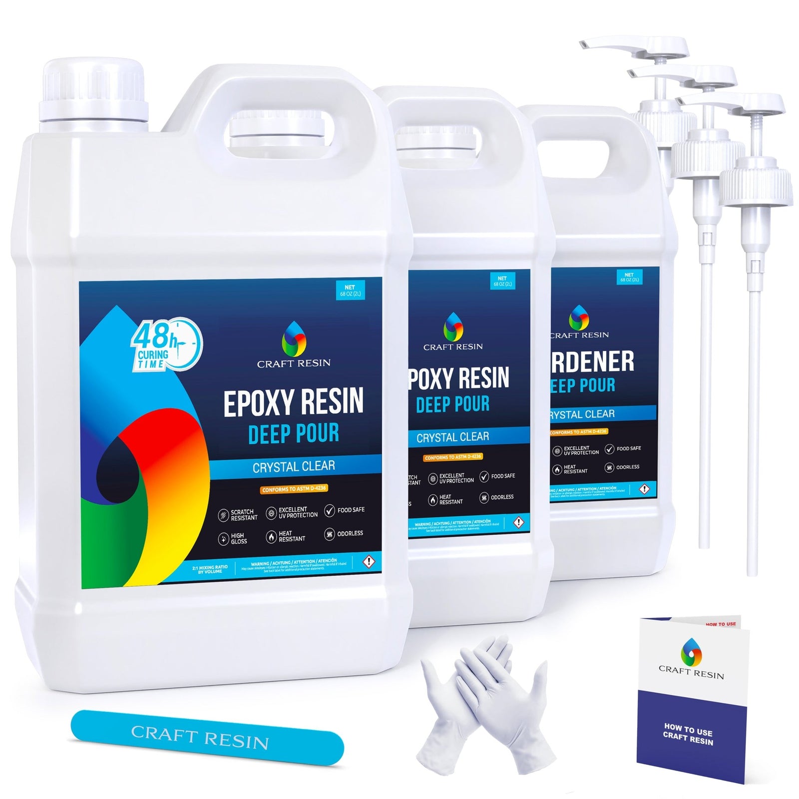 Craft Resin Deep Pour Epoxy 6L Kit. Up to 10 cm Pour Depths. Crystal ...