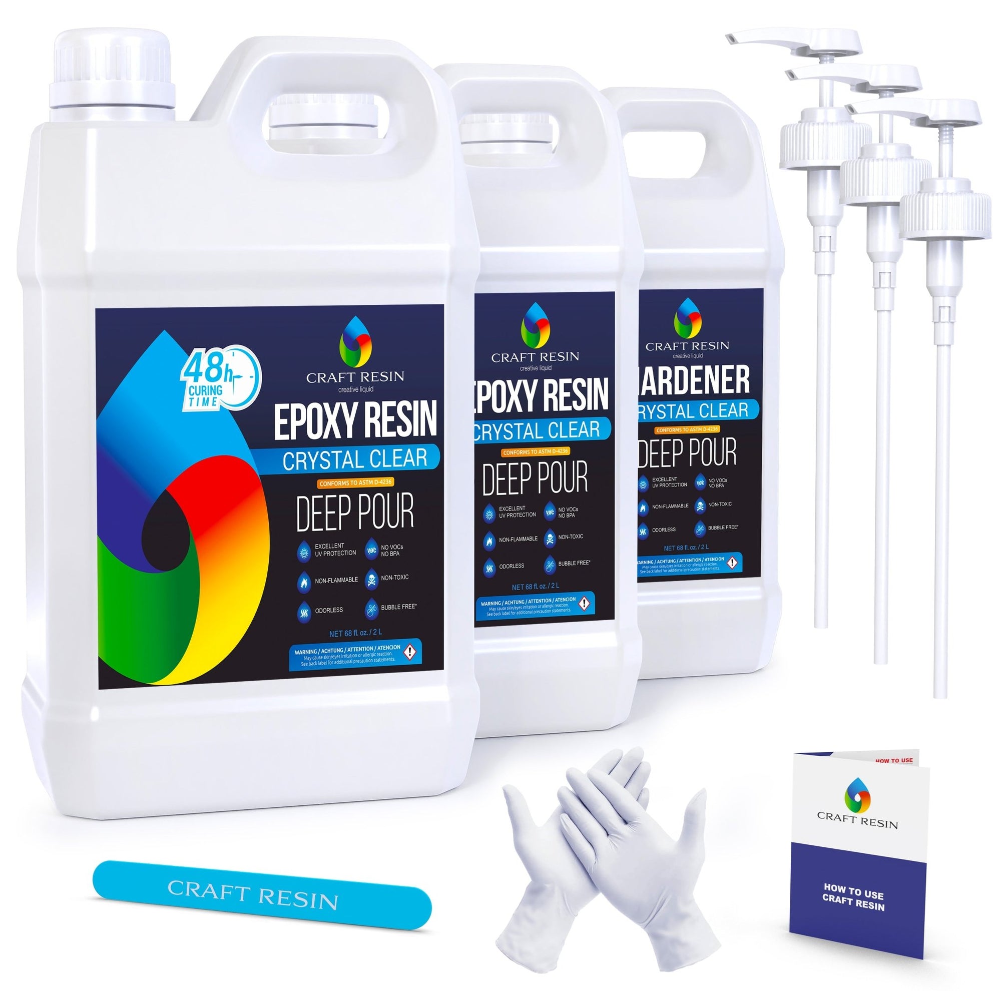 Craft Resin Deep Pour Epoxy 6L Kit. Up to 10 cm Pour Depths. Crystal ...