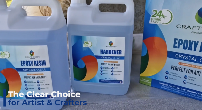 Craft Resin Art & Craft - 1L Kit - Low Viscosity Casting Epoxy. Crystal ...