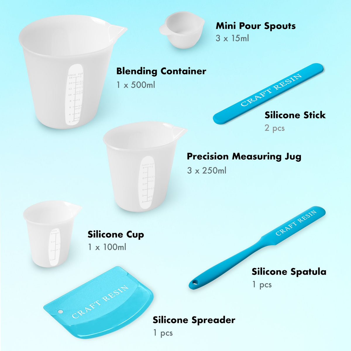 Silicone Measuring and Mixing Cups & Tools