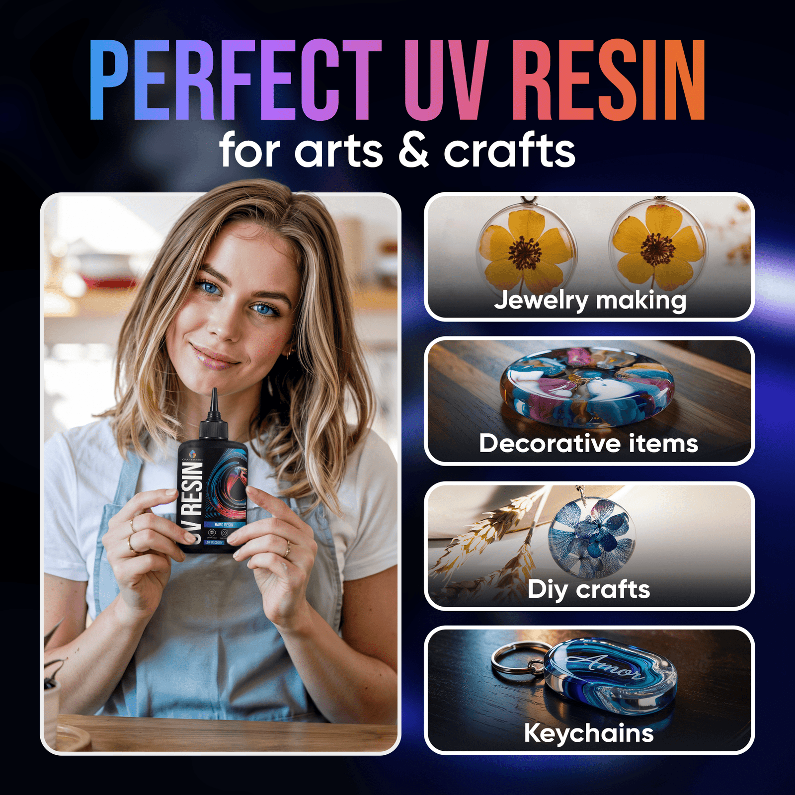 UV Resin 300g Fast Curing Clear Epoxy Resin Hard Type