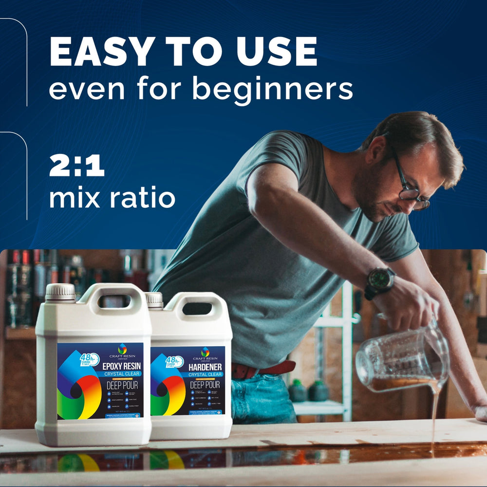 Craft Resin Deep Pour Epoxy 6L Kit. Up to 10 cm Pour Depths. Crystal ...